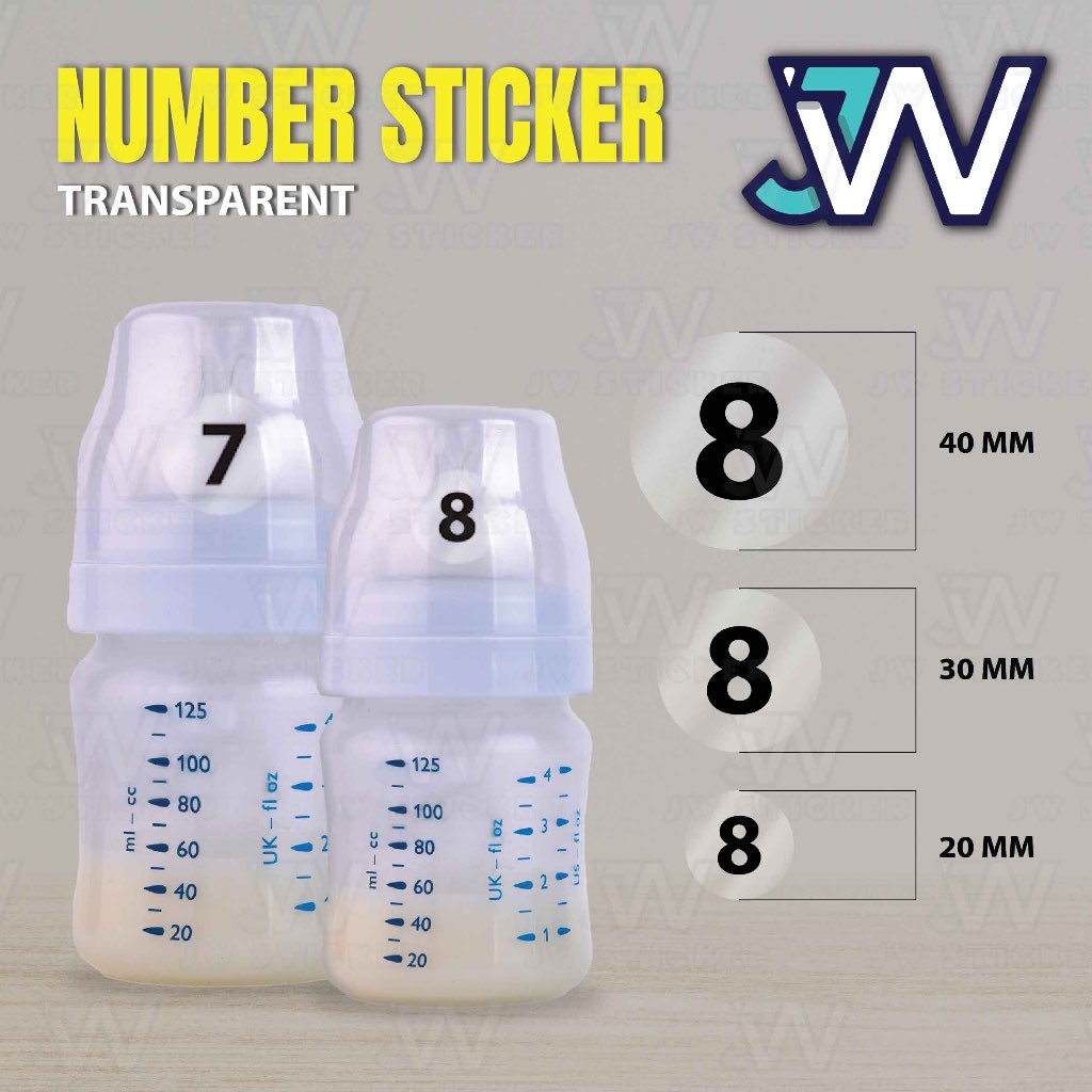 Transparent Number Sticker | 20MM 30MM 40MM | Nombor Meja 123 Table ...