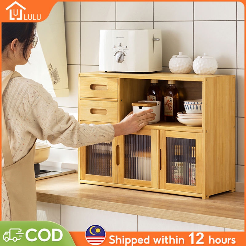 LULU Kitchen Cabinet Kabinet Dapur 1/2/3 Layers Storage Cabinet With ...