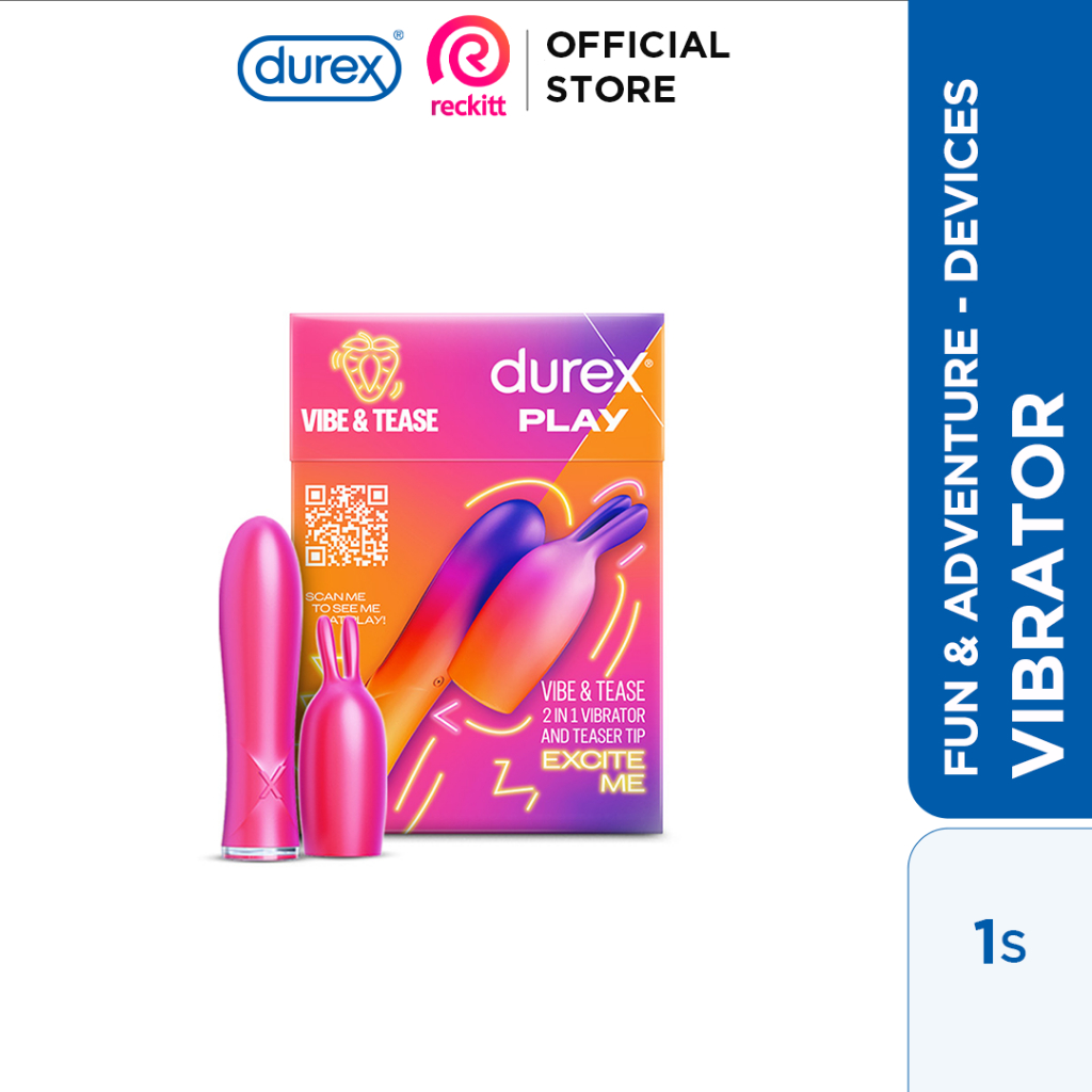 Durex Play Vibe & Tease 2 in 1 Vibrator and Teaser Tip (For Woman) | Quiet, Silent & Sensory ...