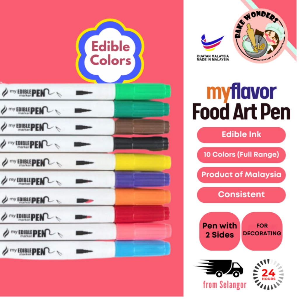MyFlavor Edible Ink Marker Pen/My Flavor Food Art Marker/ MyFlavor ...