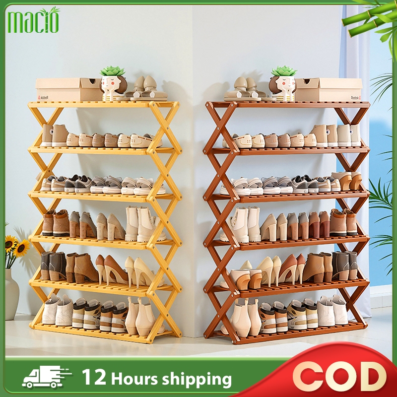 【In Stock】Bamboo Shoe Rack Rak Kasut 3/4/5/6 Layers Kayu Rack Kasut ...
