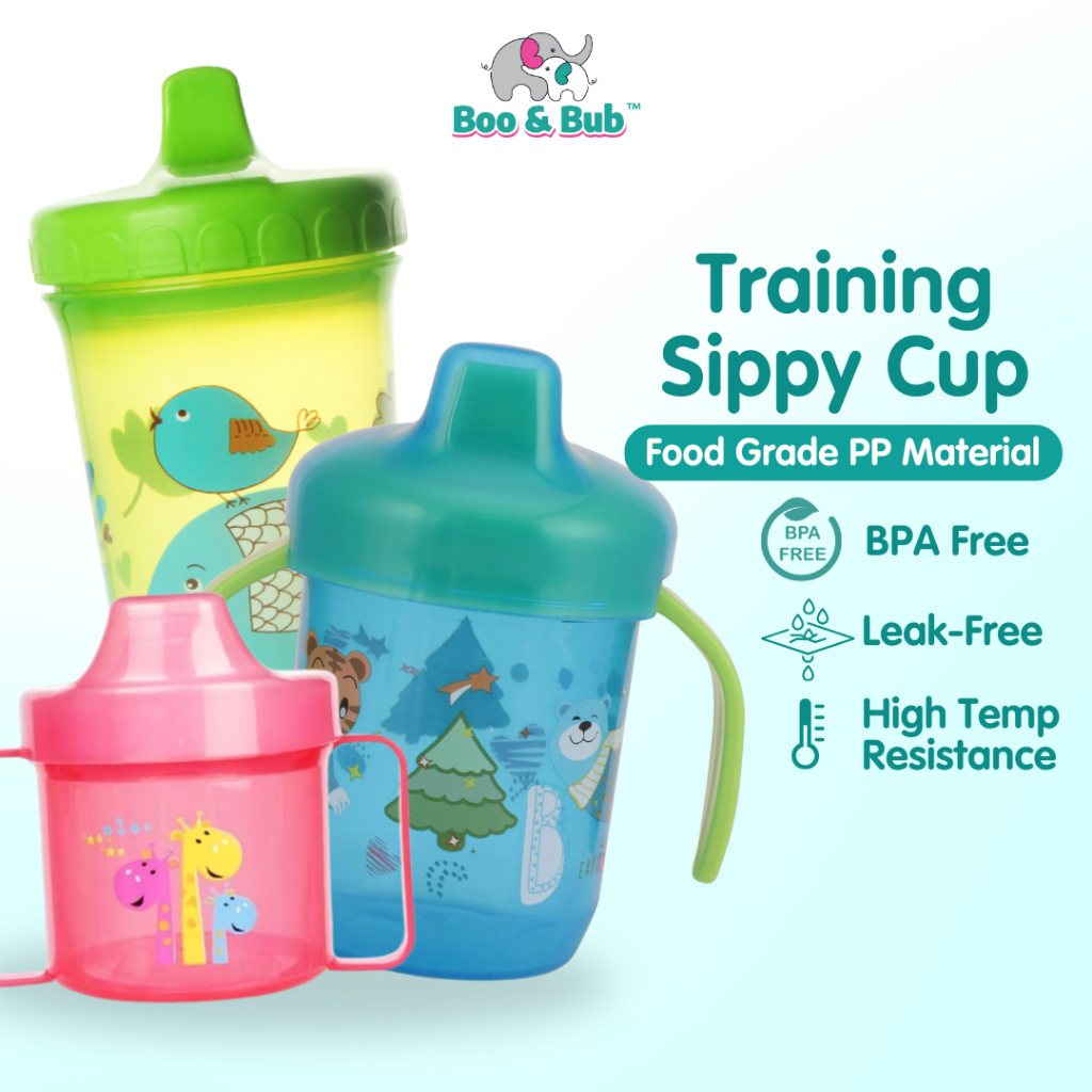 Boo & Bub Baby Sippy Cup with Handle Leakproof BPA Free Botol Latihan ...