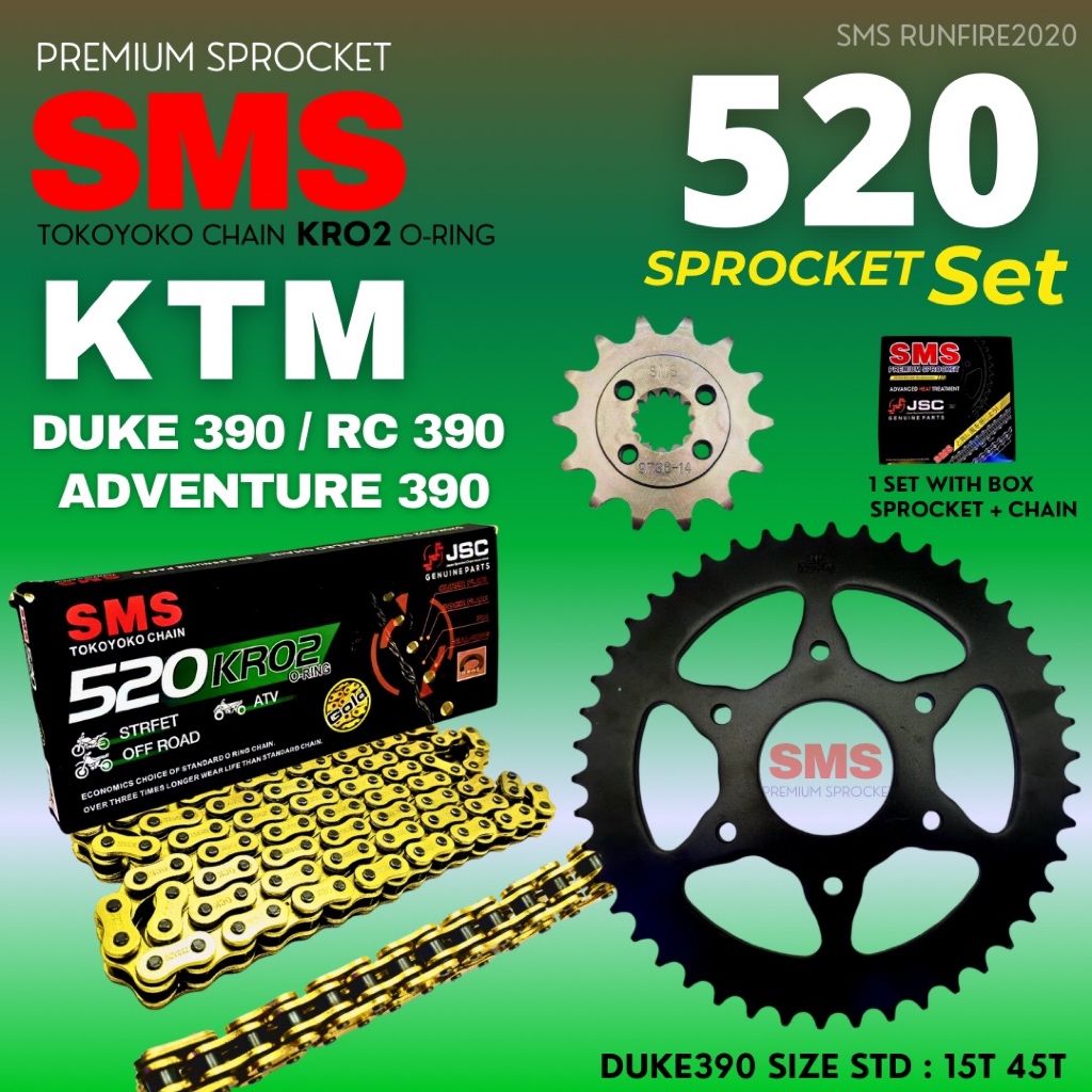 520 KTM DUKE390 DUKE 390 RC390 SMS SPROCKET SET ADVENTURE 390 T 6HOLE ...