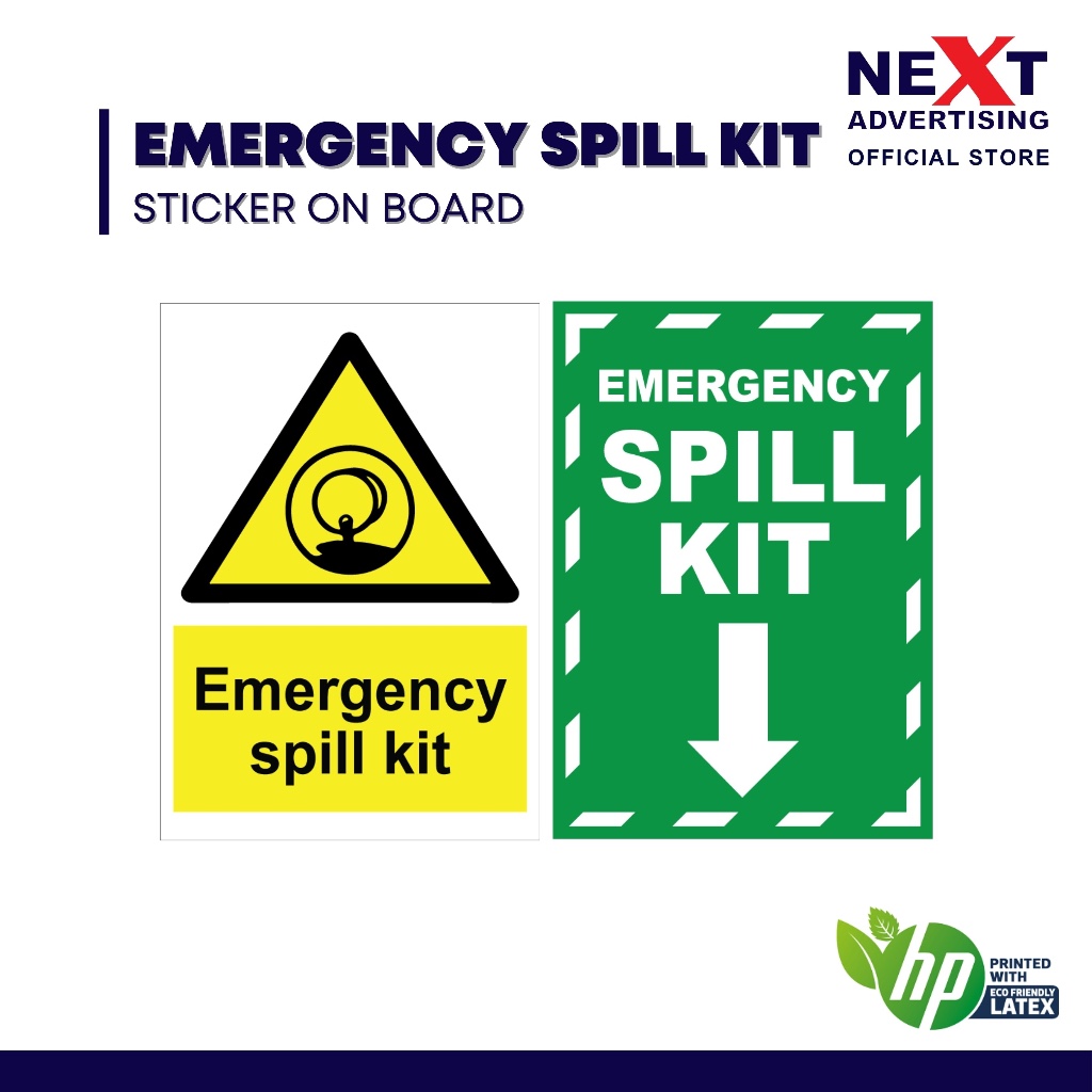 Emergency Spill Kit Sign | Safety Label for Chemical Spill Area ...