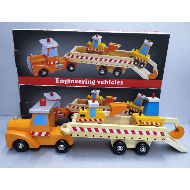 wooden engineering vehicles (wooden low loader ) wooden truck toys ...