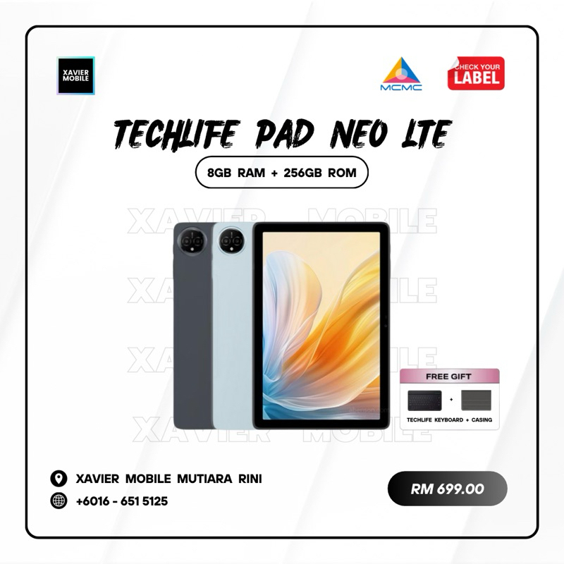 [New Model] Techlife Pad Neo LTE | 8GB + 256GB | 6,000mAh Battery | 1 ...