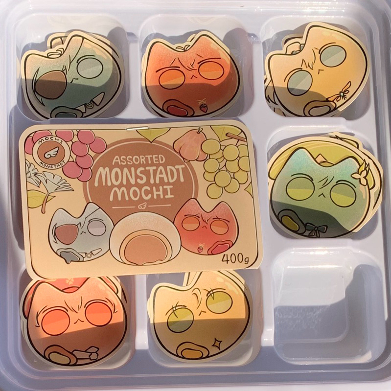 Monstadt mochi stickers Genshin Impact fan made merch Kaeya Diluc Jean ...