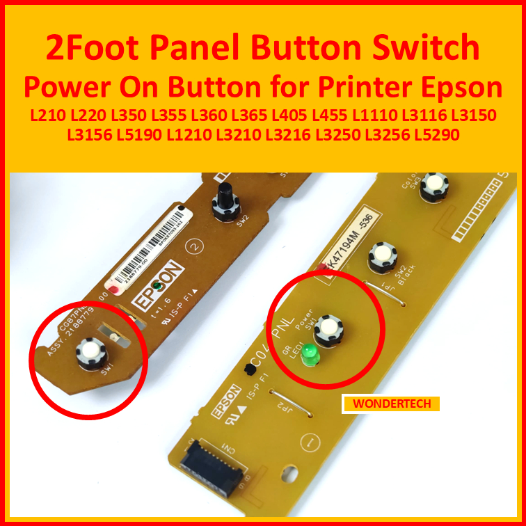 2Foot Panel Switch Power On Button Printer Epson L210 L220 L350 L355 ...