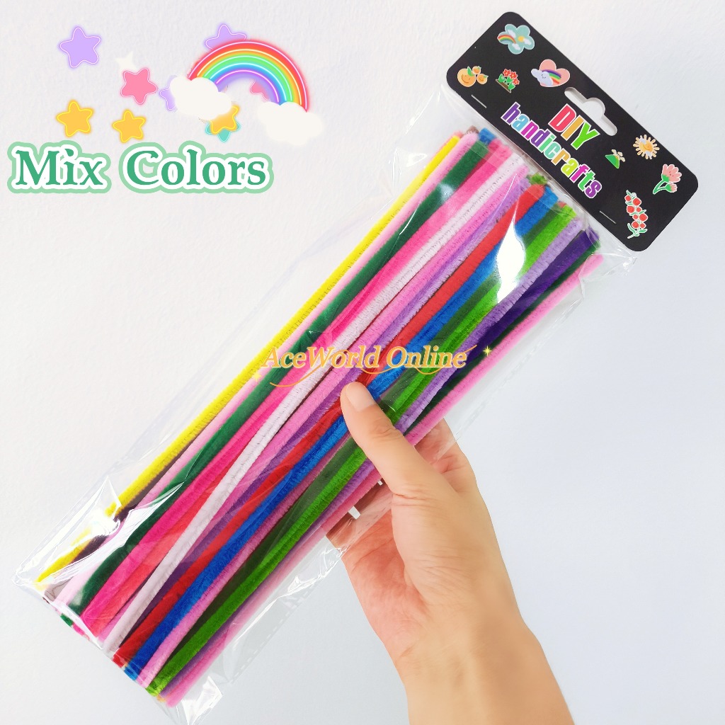 50 Pcs | Dawai Bunga | Dawai Ikat Bulu Warna | Tali Ikat | Wayar Bulu ...