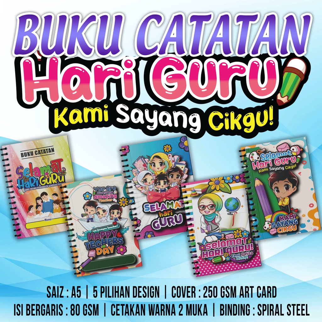 BUKU NOTA HADIAH HARI GURU | BUKU CATATAN | NOTEBOOK HARI GURU - ISI ...