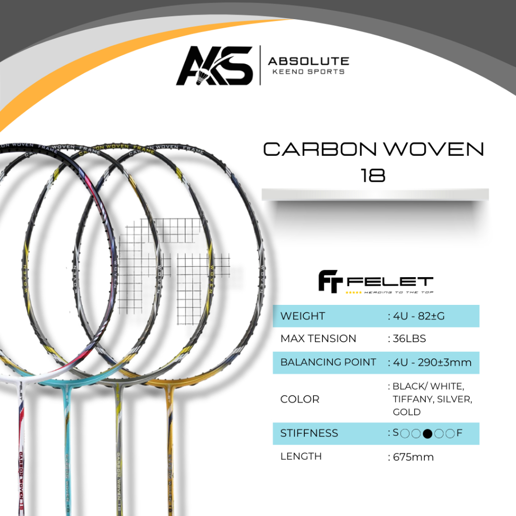 FELET Carbon Woven 18 Badminton Racket | Shopee Malaysia