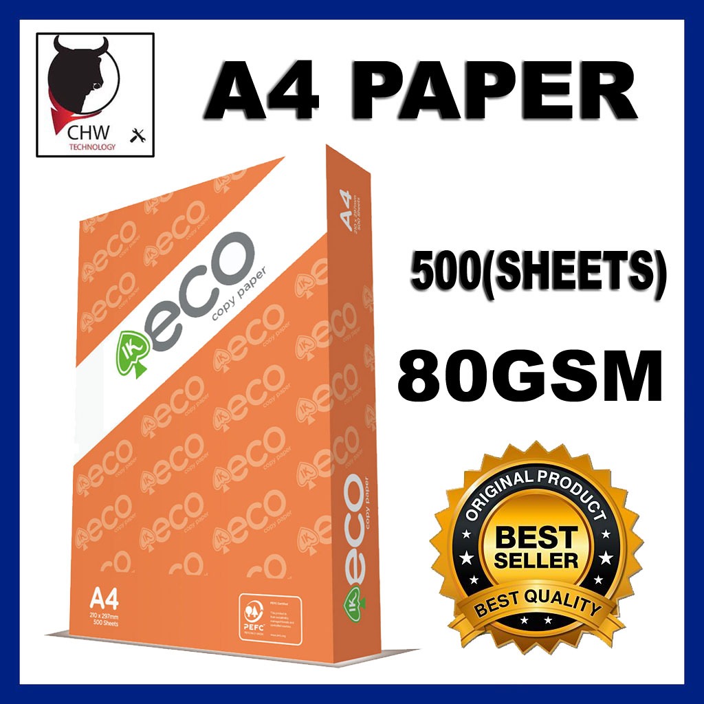 ECO COPY A4 PAPER 80GSM 1 REAM 500PCS(PLEASE ORDER IN 5PKT PRT ORDER ...