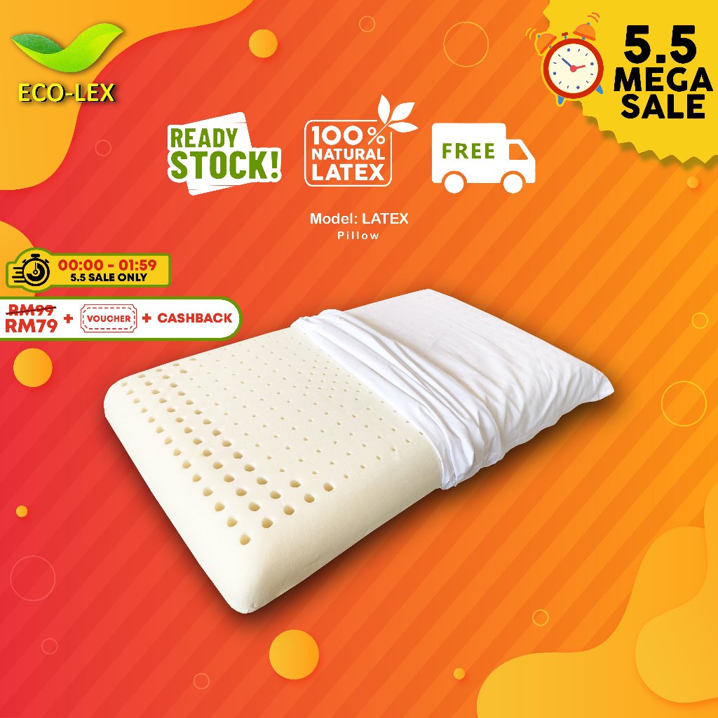 ECO-LEX Natural Latex Pillow Bantal | Shopee Malaysia