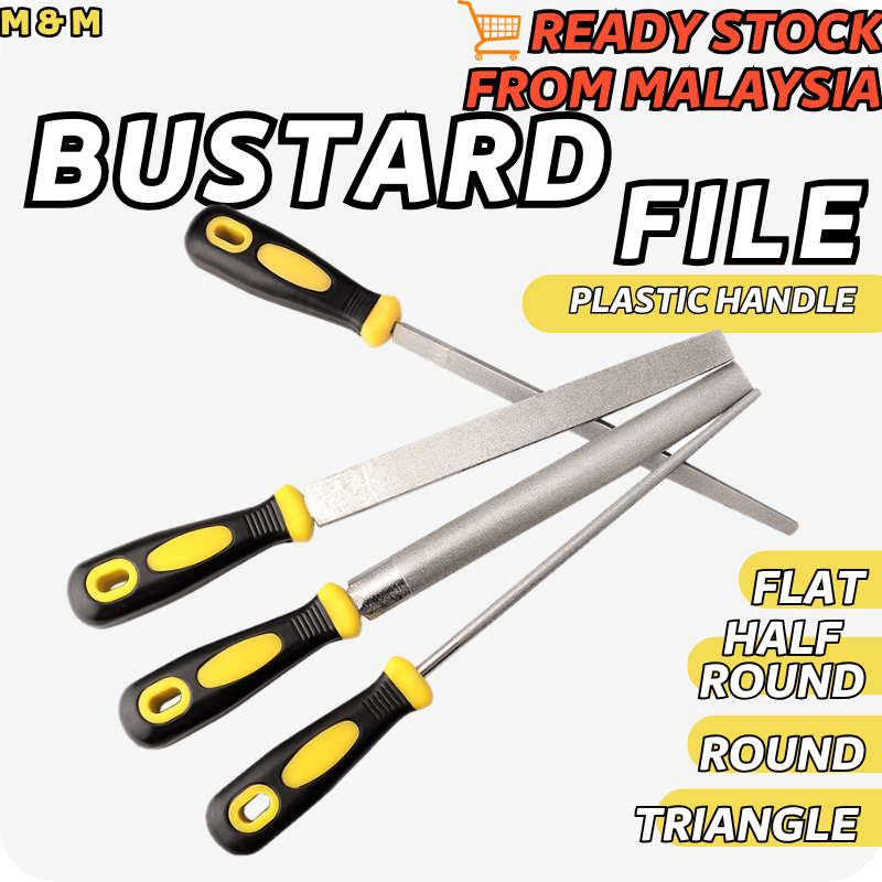 6" / 8" Steel Metal File - Flat / Round / Half Round / Triangle / Kikir ...