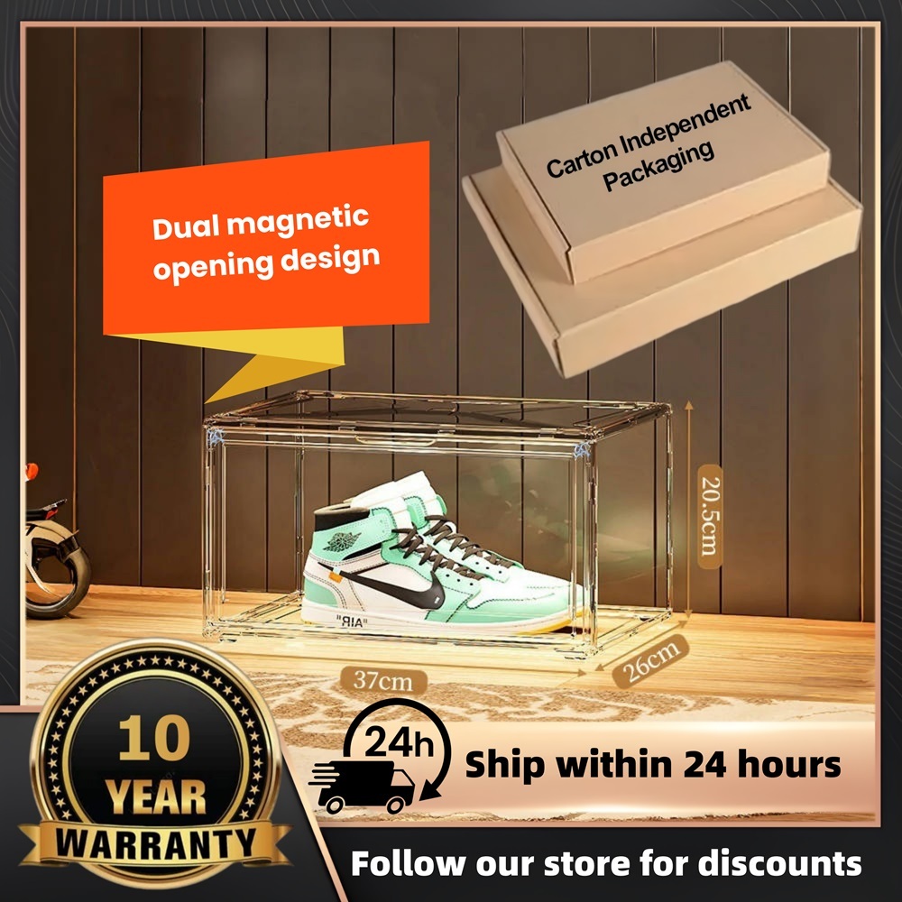 [Ready Stock]Acrylic shoe box stackable acrylic storage shoebox,shoe ...