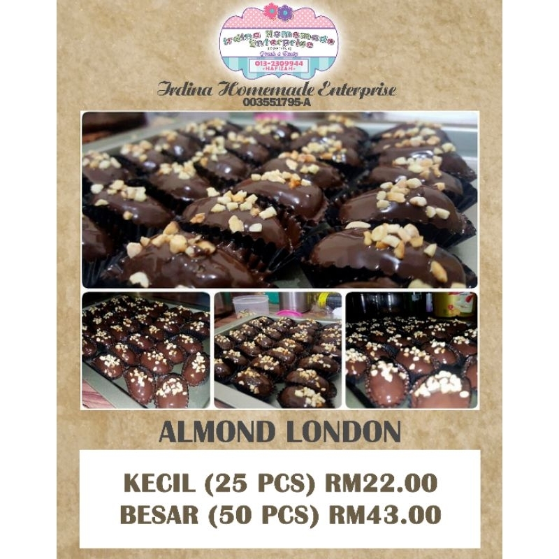 (Homemade) Kuih Raya/Biskut Almond London/Almond london cookies ...
