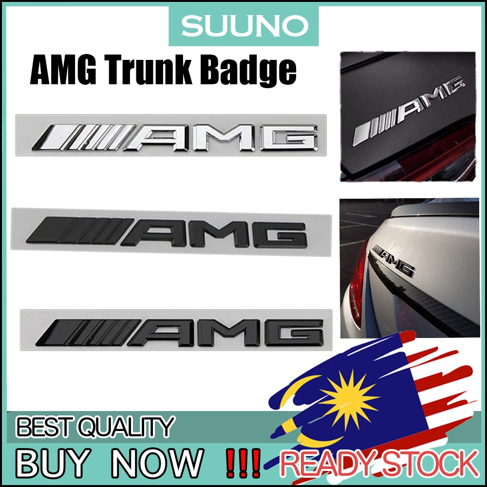 READY STOCK Mercedes-Benz AMG logo Car Rear Trunk Body Decal Emblem ...