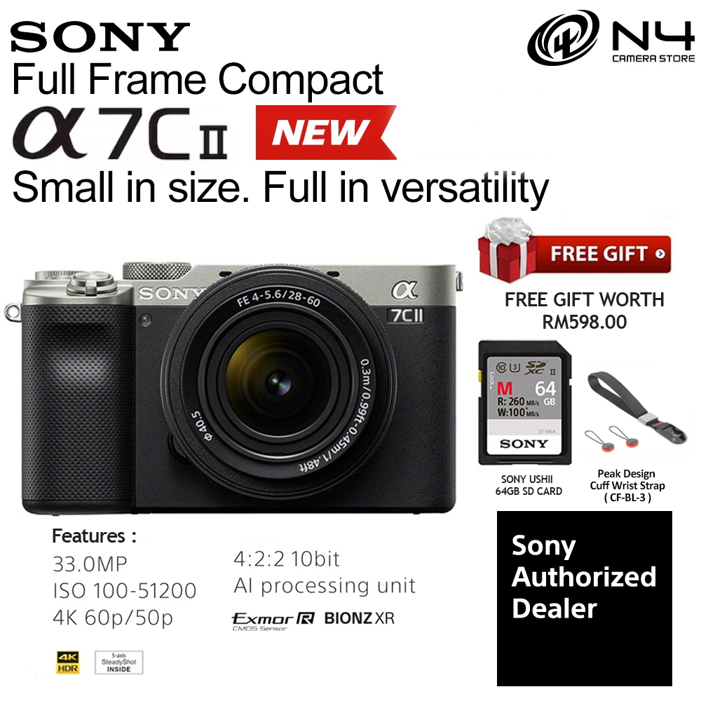 Sony A7C II / A7CII Mirrorless Camera Body & 28-60mm Lens ( 1+1 Year ...