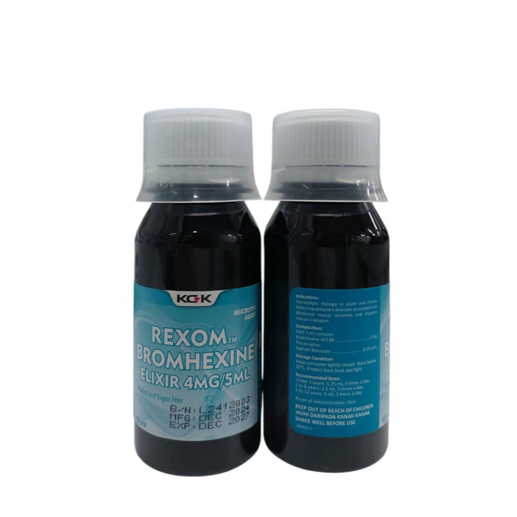 REXOM Bromhexine Elixir 4mg 60ml(CAIR KAHAK/BATUK) | Shopee Malaysia