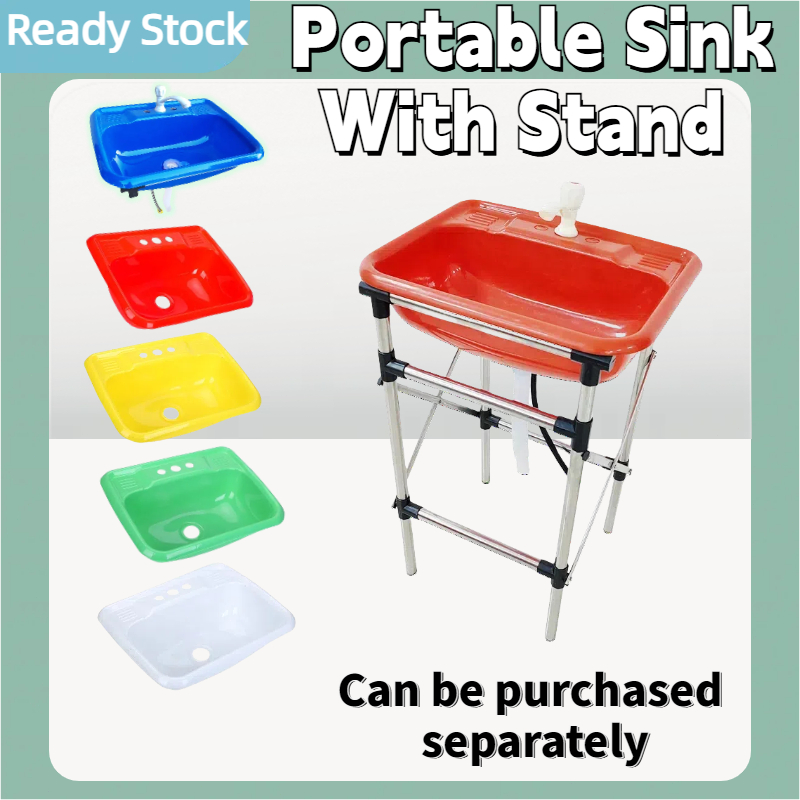Plastic Basin with Foldable Stand Sinki Portable Kitchen Sinki Dapur ...