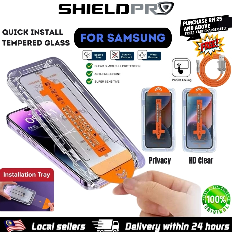 ShieldPro Quick install Tempered Glass for Samsung S25 EDGE S25 ULTRA ...
