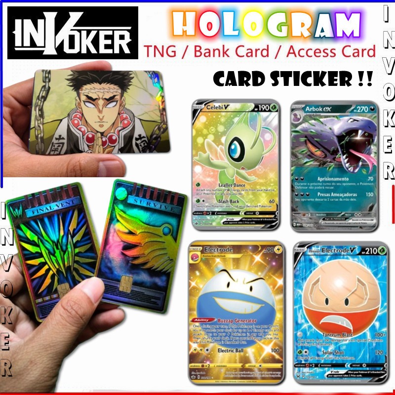 ( POKEMON GAME CARD 5 ) HOLOGRAM Sticker - ATM Card - ACCESS Card ...