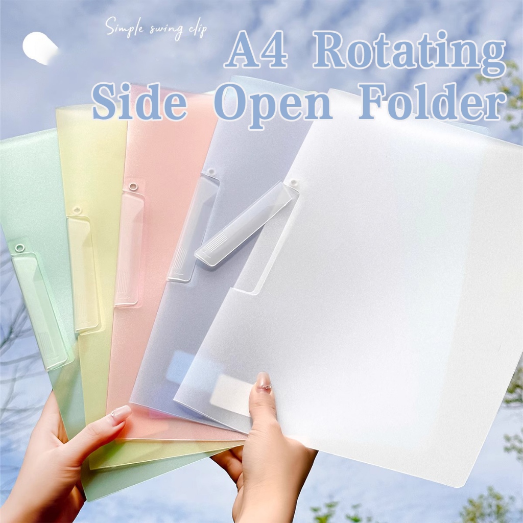 A4 Rotating Side Opening Document File Folders Clear Folder A4 ...