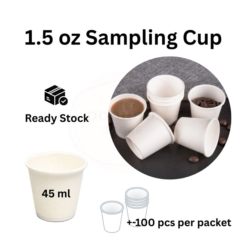[+-100 pcs] 1.5 oz paper sampling cup white sample test cup paper cup ...