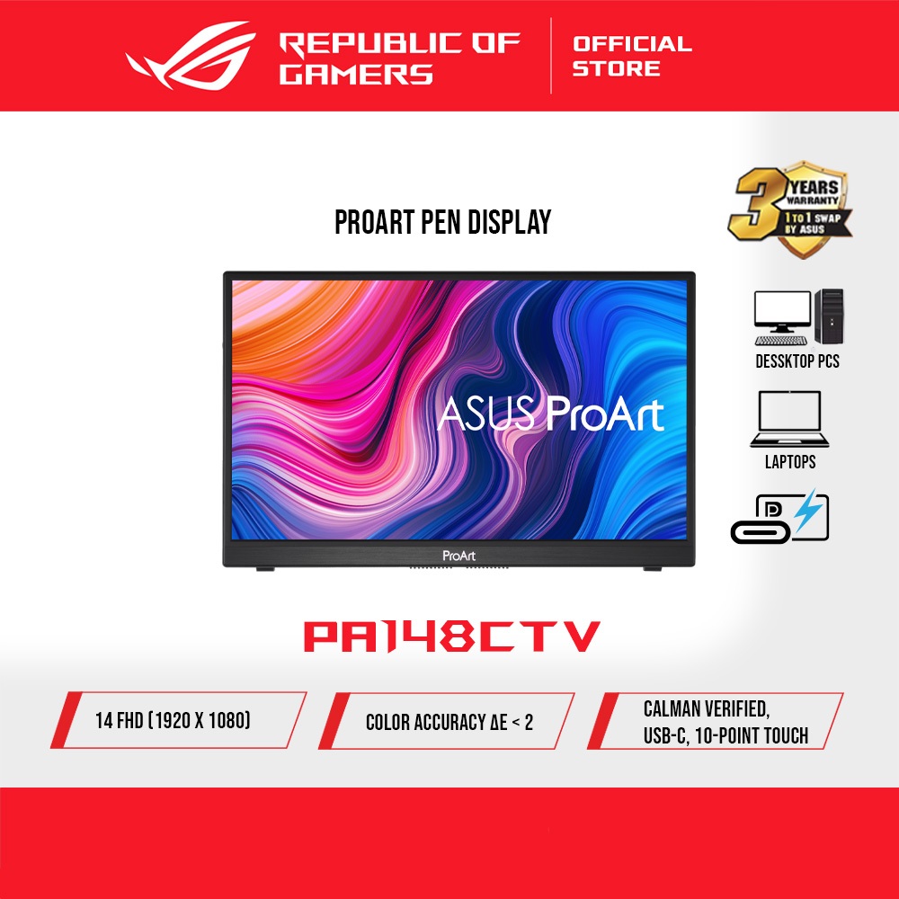 ASUS ProArt Display PA148CTV Portable Professional Monitor - 14-inch ...