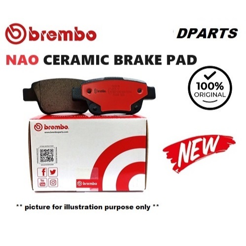 Original BREMBO NAO Ceramic Brake Pad Hyundai Elantra 1.6/1.8 MD , Kia ...