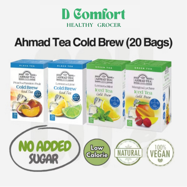 [Low Calorie] Ahmad Tea Cold Brew Iced Tea (20 Bags) No Added Sugar ...