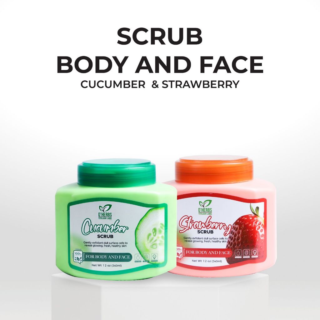 DHERBS STRAWBERRY & CUCUMBER SCRUB BODY DAN FACE | Shopee Malaysia