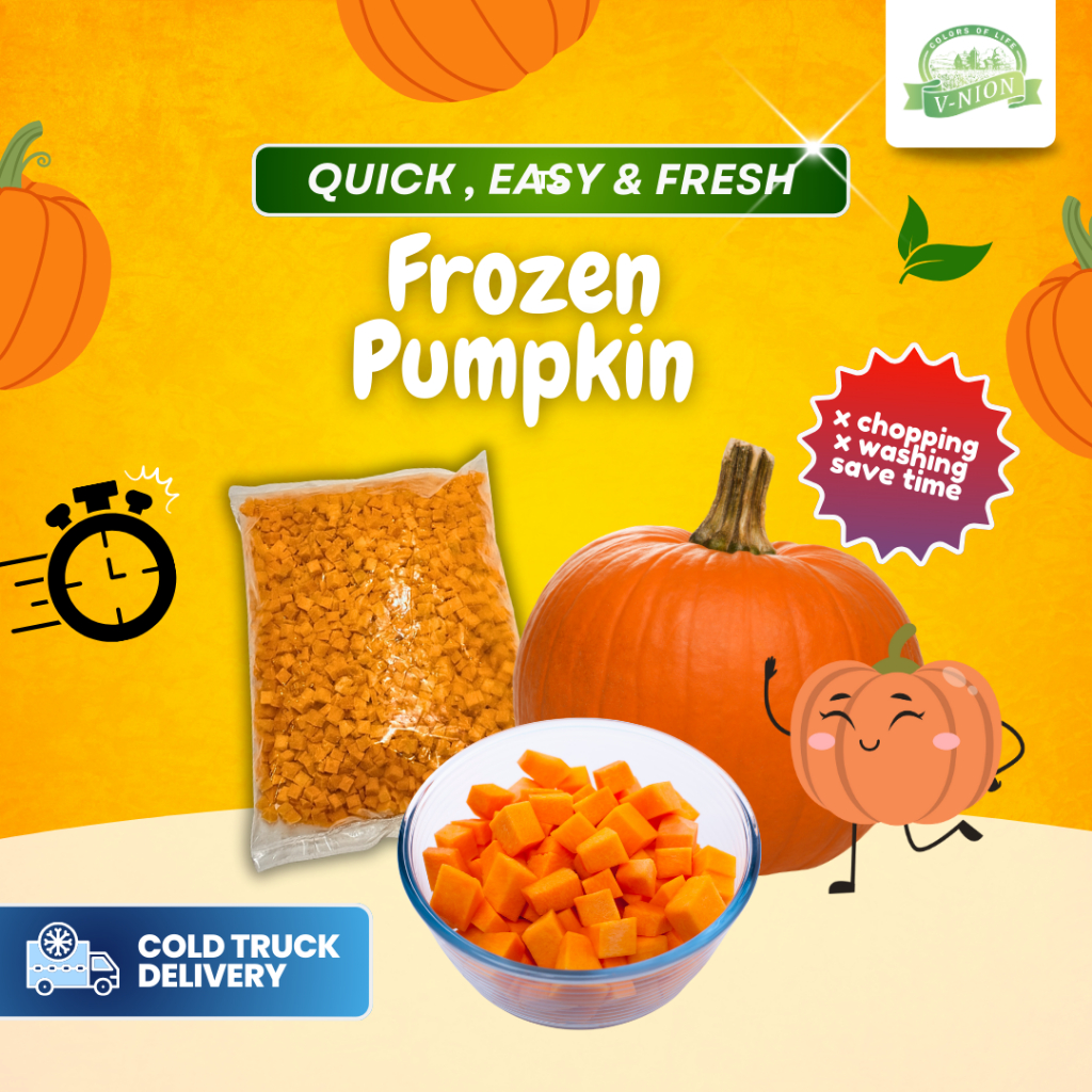 Frozen Pumpkin Diced (Labu Dipotong Dadu Sejuk Beku) - 1 kg | Shopee ...