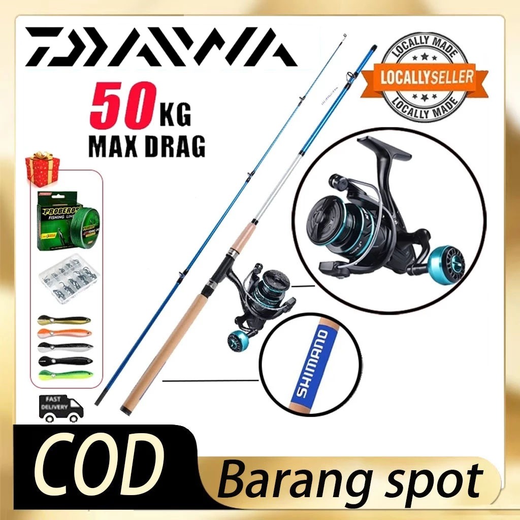 DAIWA Fishing Rod Set Barang Pancing Set Barang Mancing Set Joran ...