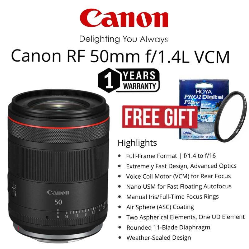 CANON RF 50MM F/1.4L VCM LENS NANO USM AIR SPHERE FAST SHOOTING ...