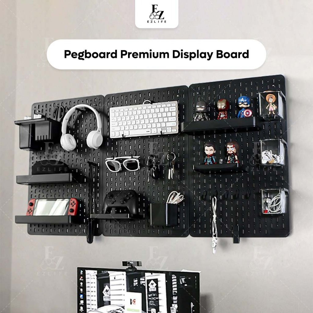 Rak Dinding Papan Lubang EzLife Pegboard Premium Display Board PRO ...