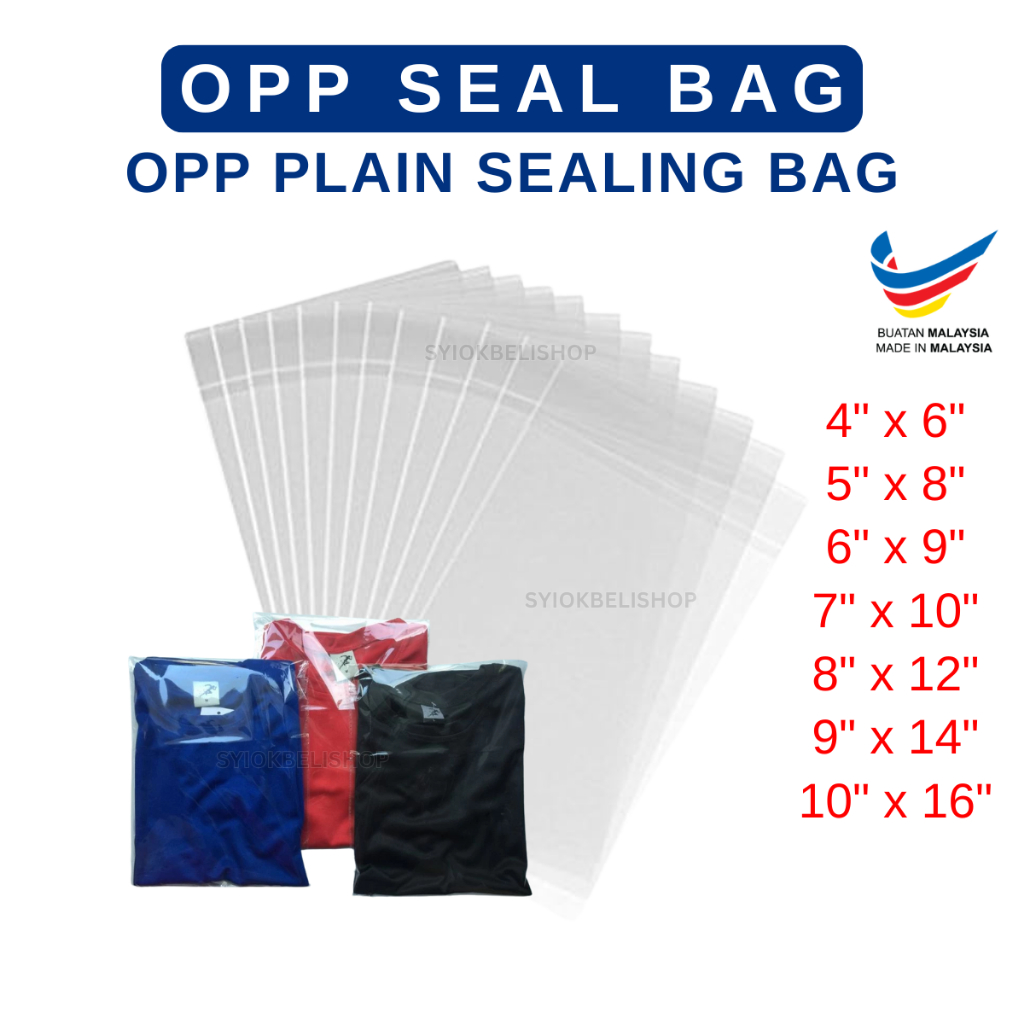 Opp Sealing Plastic Bag Strong Adhesive Transparent Clear Opp Bag ...