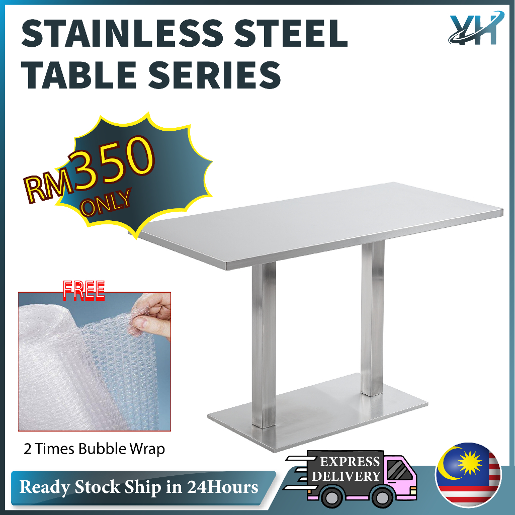 Meja Stainless Steel Working Table (Rectangle) / Meja Dapur Dining ...