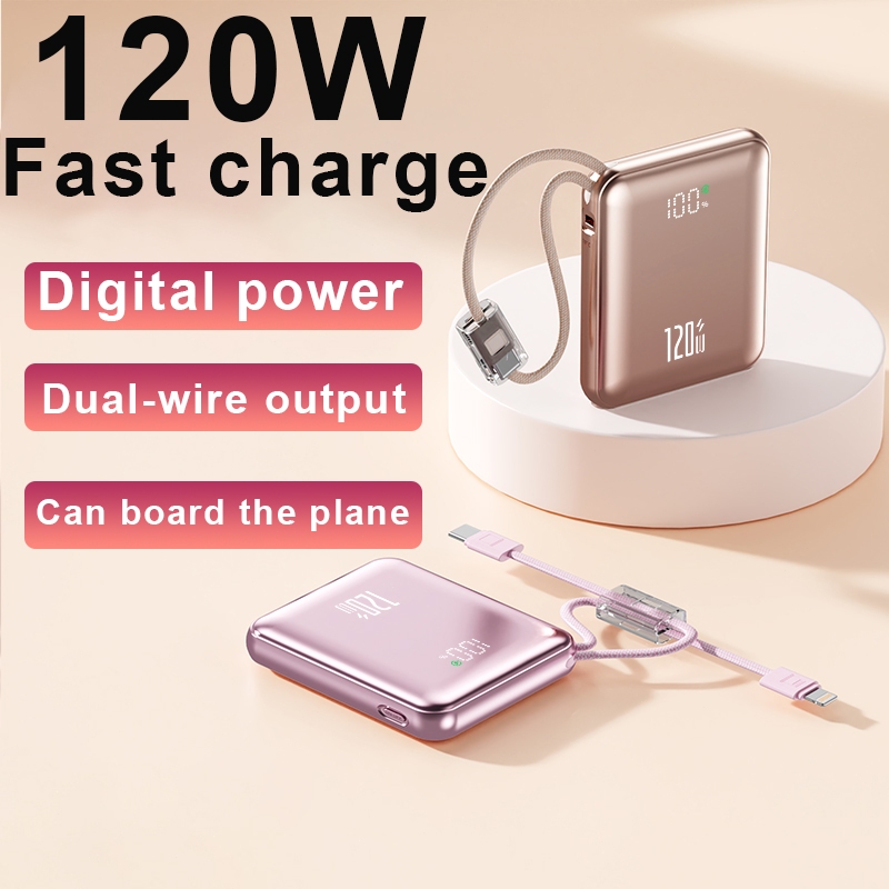120W PD Super Fast Charge 50000mAh Powerbank with 2 Cable Power Bank ...