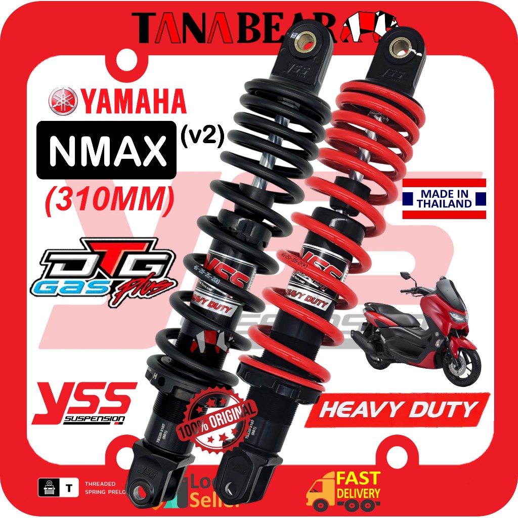 YSS NMAX V2 (310MM) PNP Heavy Duty DTG Plus Shock. Adjustable absorber ...