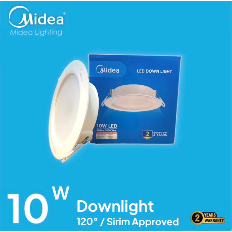 Midea LED Round Downlight 10W 4” / 18W 6” 3CCT MDL-DL60R18W-03A / MDL ...