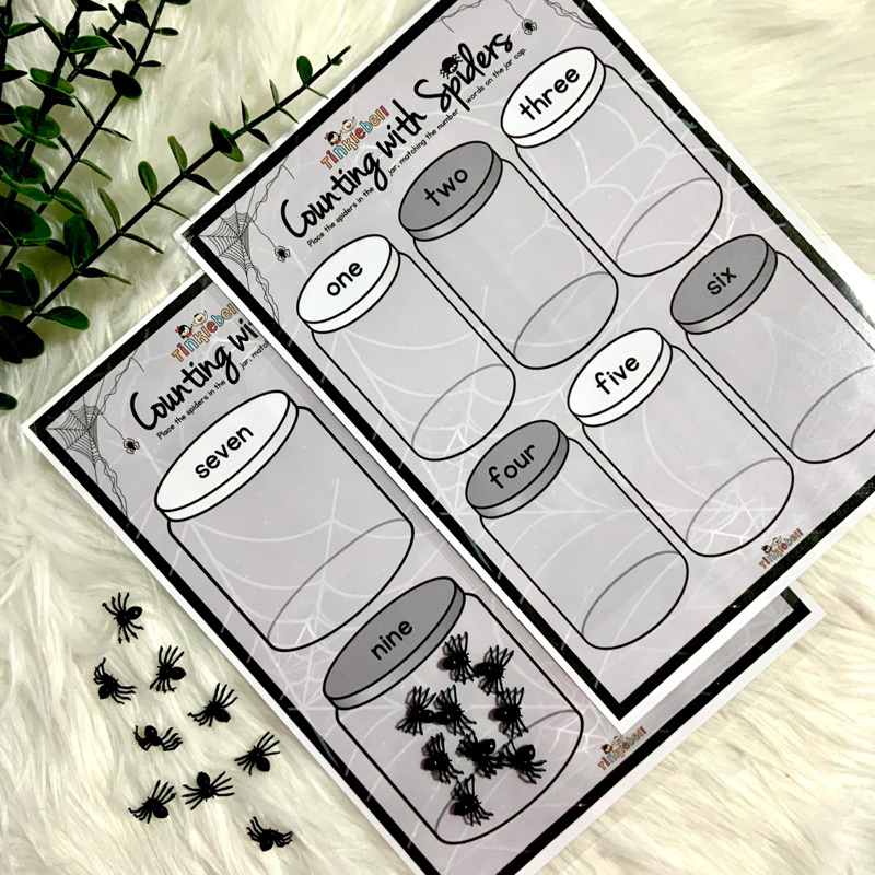 Counting with Spiders One - Ten - A4 Laminated Activity | Shopee Malaysia