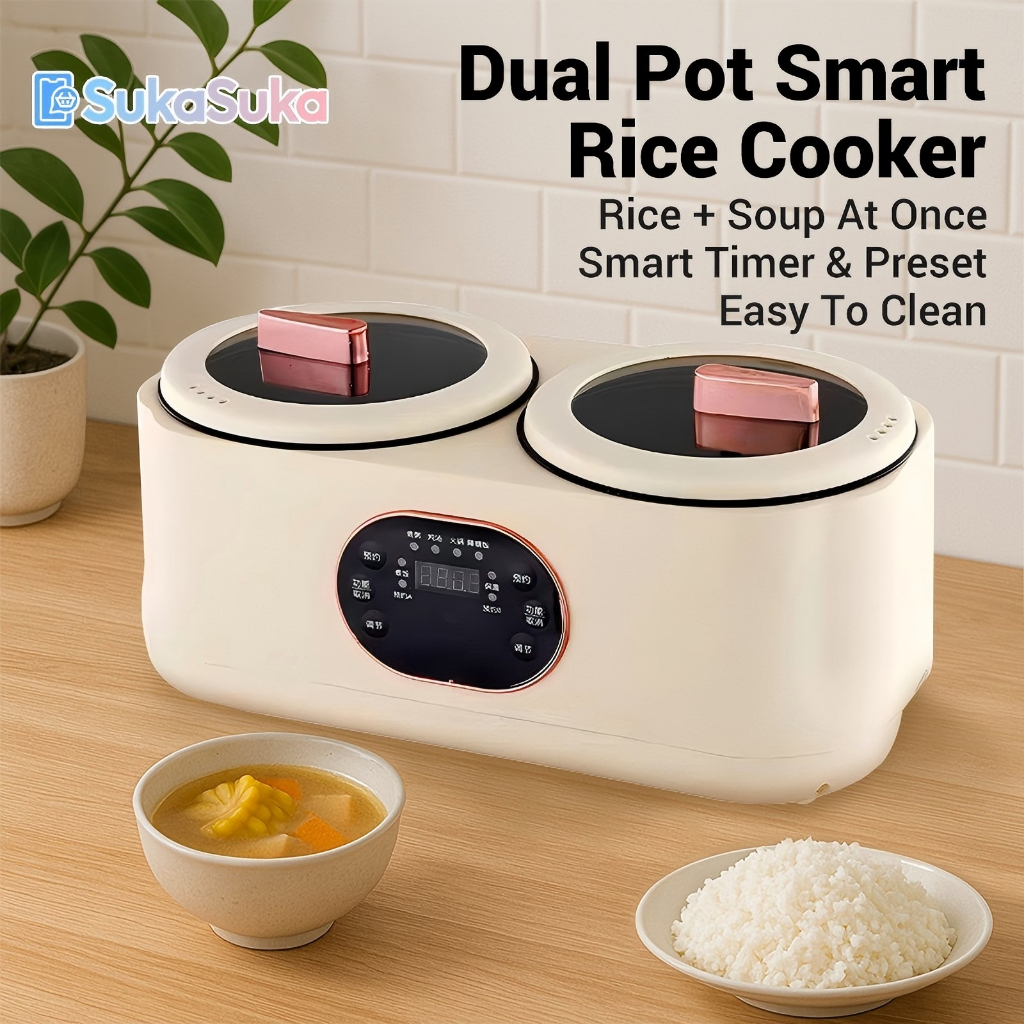 Multifunction Dual Pot Electric Rice Cooker – Independent Control ...