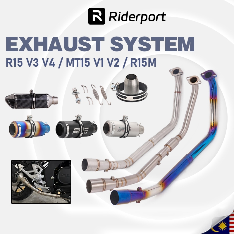 Yamaha MT15 R15 V3 R15M Full Exhaust System Pipe Piping Manifold with ...