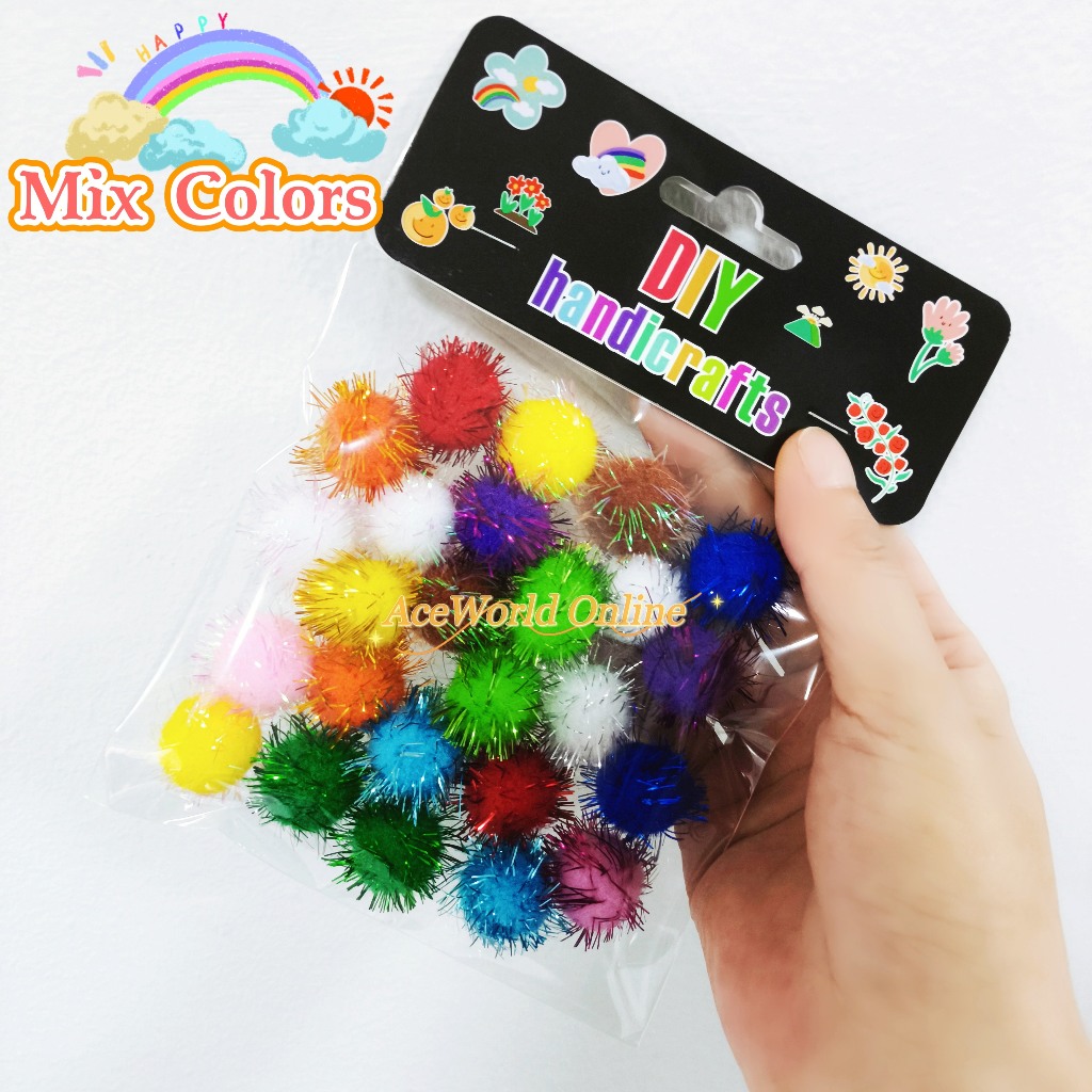 Silk Ball Glitters | Pom-Pom Ball | 1.0CM 1.5CM 2.0CM | DIY Arts ...