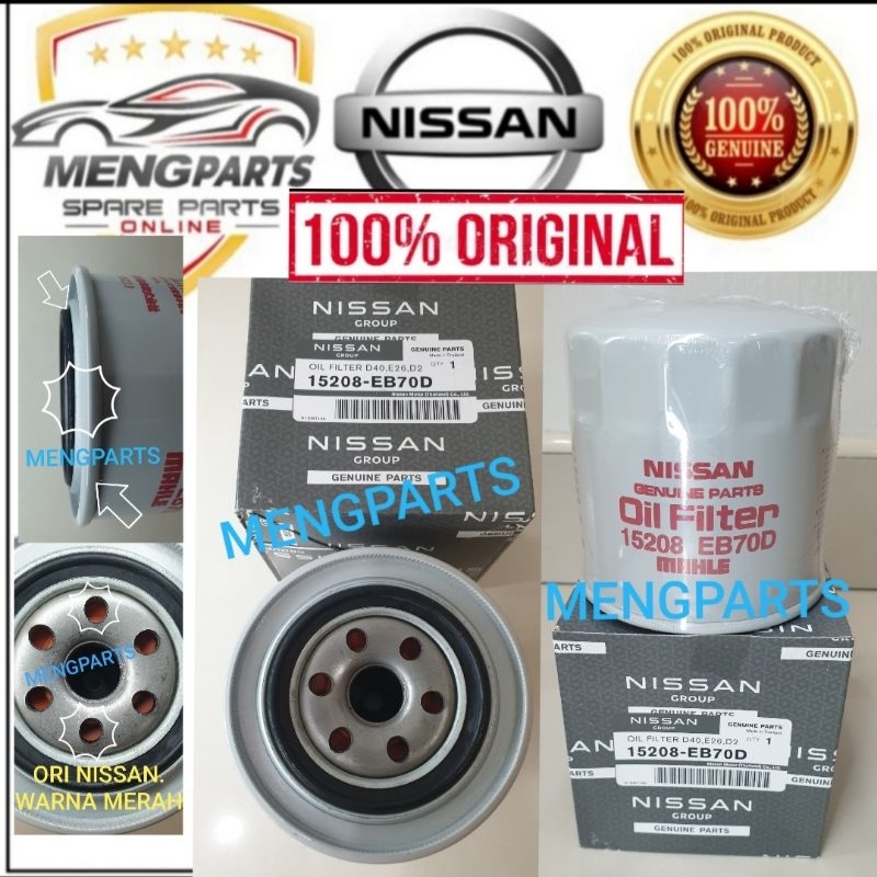 ORIGINAL NISSAN NAVARA D40T D23 NP300 URVAN E26 NV350 OIL FILTER PERNAPIS MINYAK HITAM 15208 ...