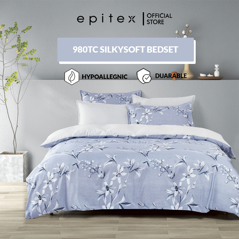 Epitex (Quilt Cover Set) 980TC Silkysoft Bedsheet | Microfiber Bedset ...