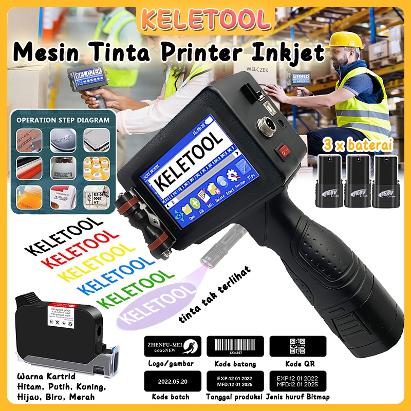 Handheld Inkjet Printer Portable Printer Gun Text QRCode Barcode Batch ...