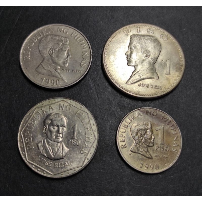 Philippines Old Coin 1 Peso Sell in Set of 4 Pieces ( 4 Varieties ...