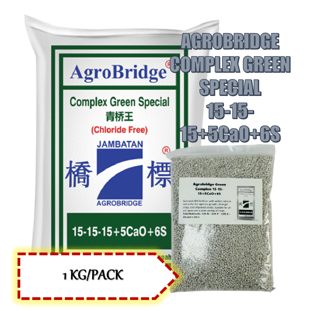 Agrobridge Complex Green Special 15-15-15+5CaO+6S | Baja Tumbuhan Agrobridge Complex Green ...